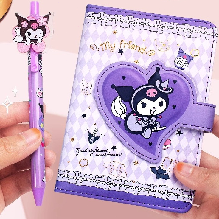 Sanrio PU Leather Kuromi Notebook Kawaii Cute melody Cinnamoroll ...