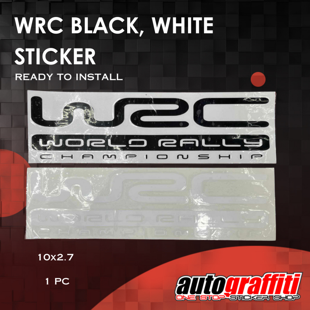 WRC Black & White (10" x 2.7") Sticker | Shopee Philippines