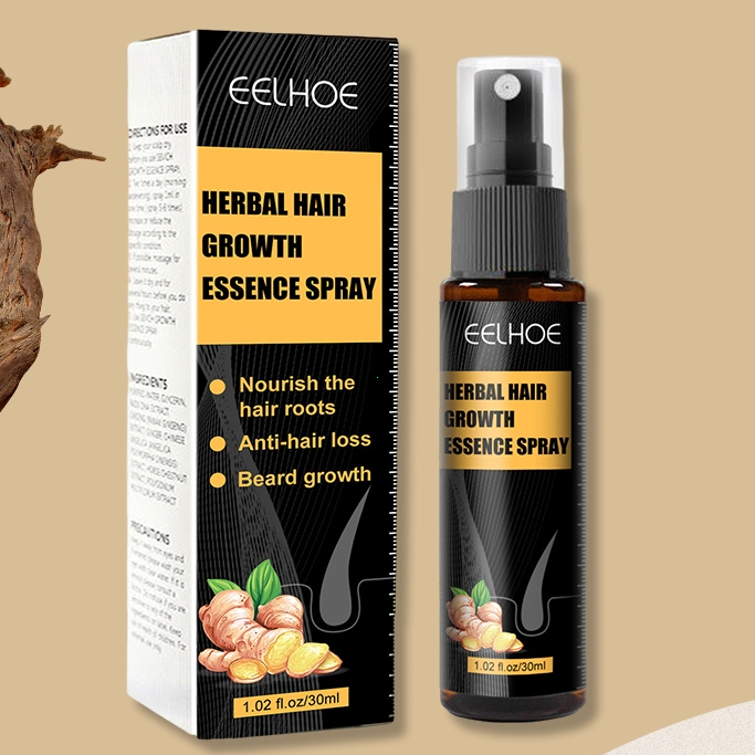 EELHOE Herbal hair growth essence spray serum ginger plant essence for ...