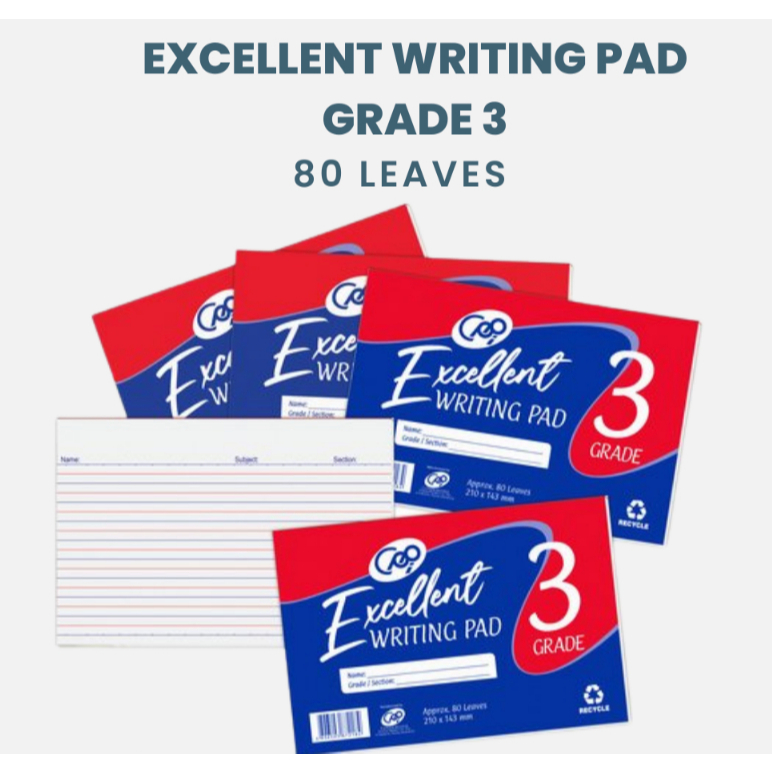 LINLAN NEW COD WRITING PAD FOR GRADE 3 (EASYWRITE, EXCELLENTAND MAGIC ...