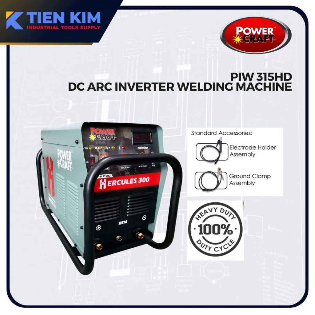 Powercraft DC ARC Inverter Welding Machine PIW 315HD 100% DUTY CYCLE ...
