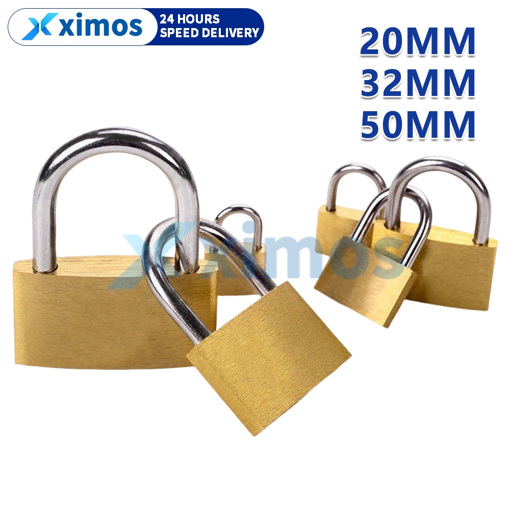 20MM - 63MM Security 1Padlock Door Lock Brass Padlock (With Key ...