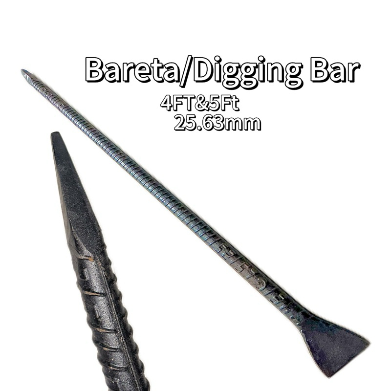 Bareta Digging Bar Straight Bar 4ft 5 ft 25mm & 20mm HeavyDuty | Shopee ...