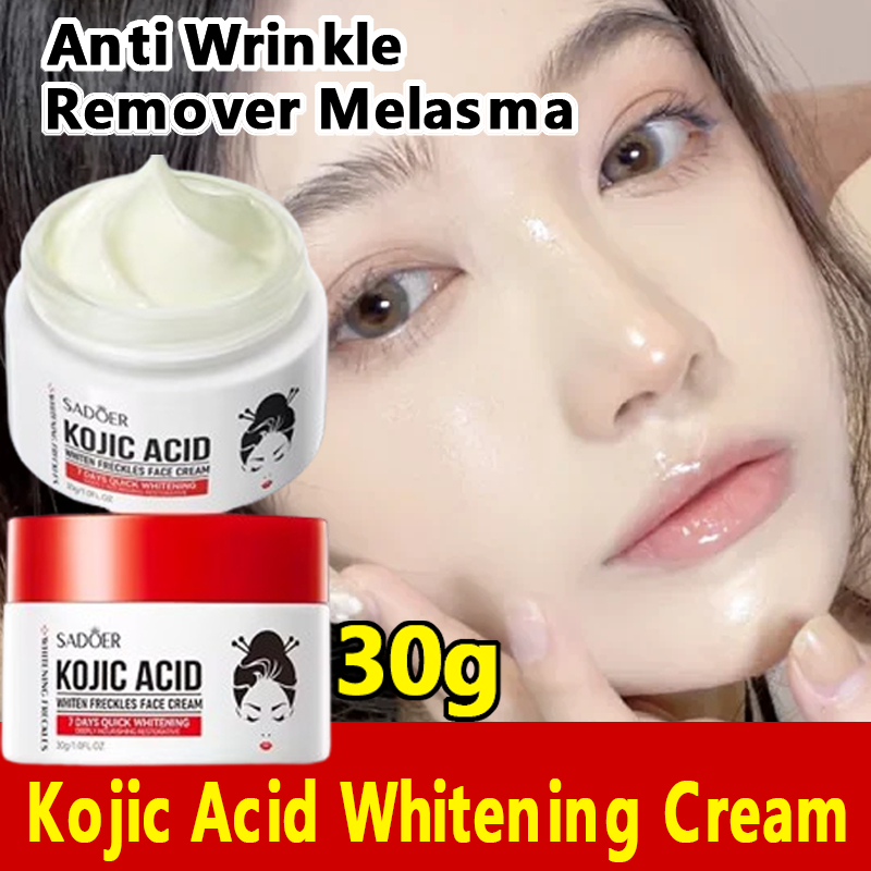 Kojic Acid Whitening Cream Melasma Face Cream Anti Wrinkle Firming Repair Skin Moisturizer 30g ...