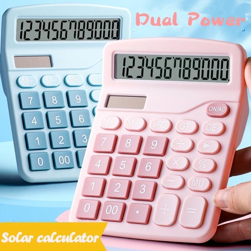 12 Digits Electronic Calculator Large Screen Desktop Calculators Mute ...