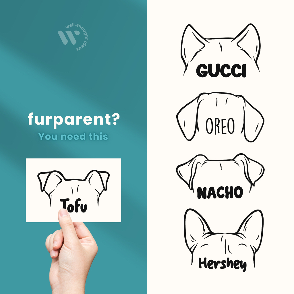 Personalized Dog Ear Silhouette Outline Vinyl Decal Waterproof Sticker ...