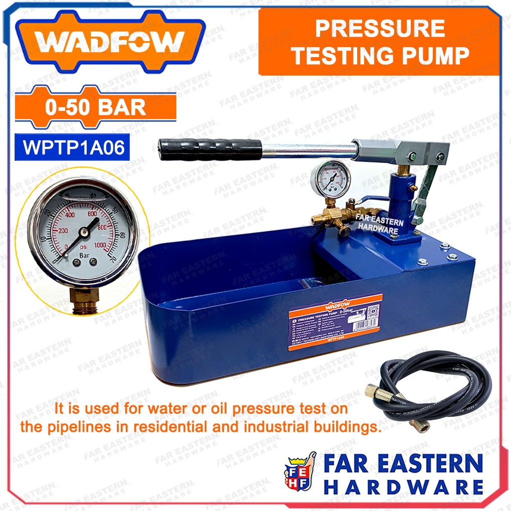 WADFOW Pressure Test Testing Manual Pump Pipeline 0-50BAR WPTP1A06 WFHT ...