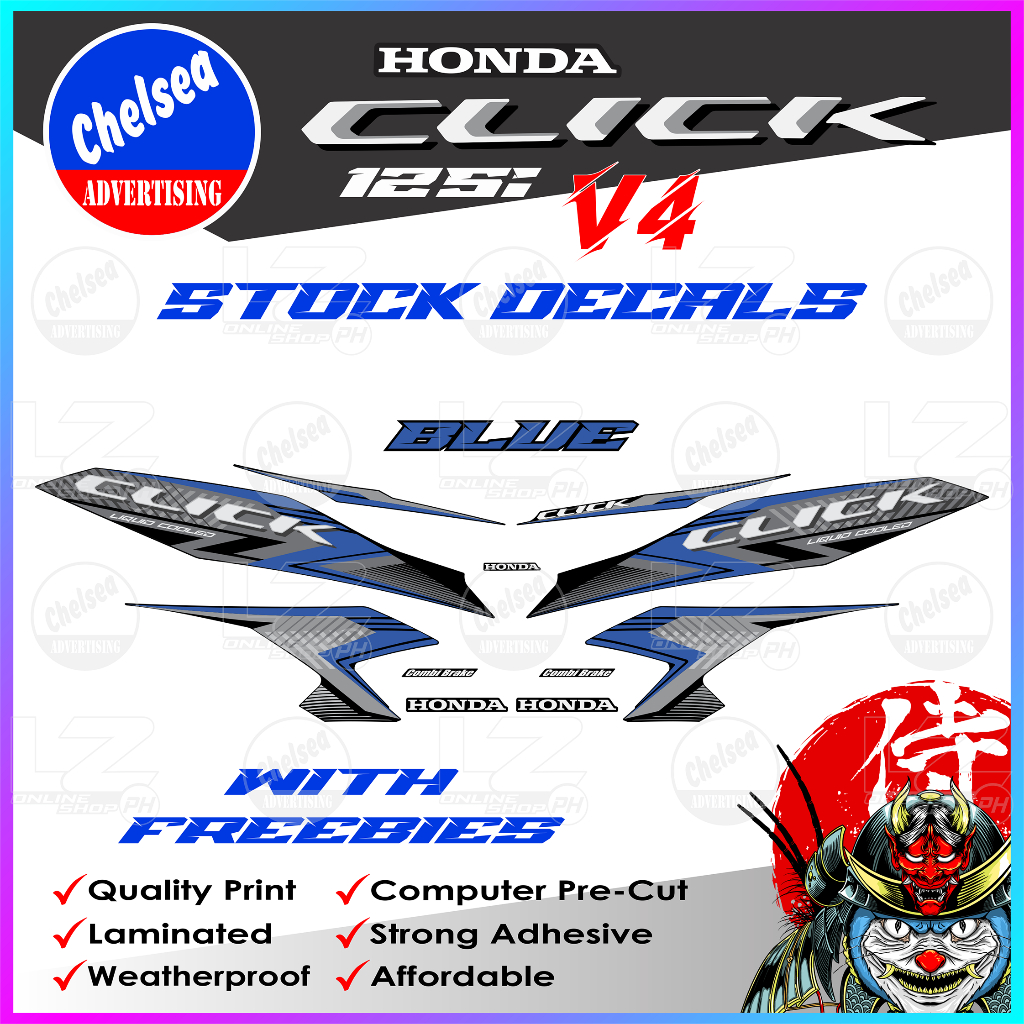 Honda Click 125i V4 Stock Decals / Stickers with freebies | Shopee ...