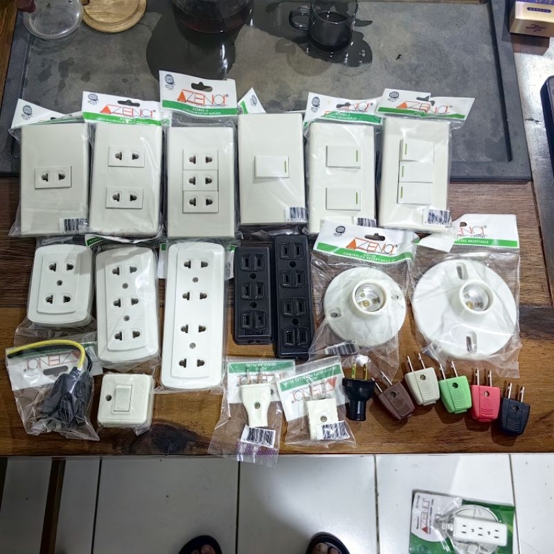 (AZENA )SWITCH W/ PLATE & OUTLET W/ PLATE/ UNEVERSAL OUTLET/ SPRING ...