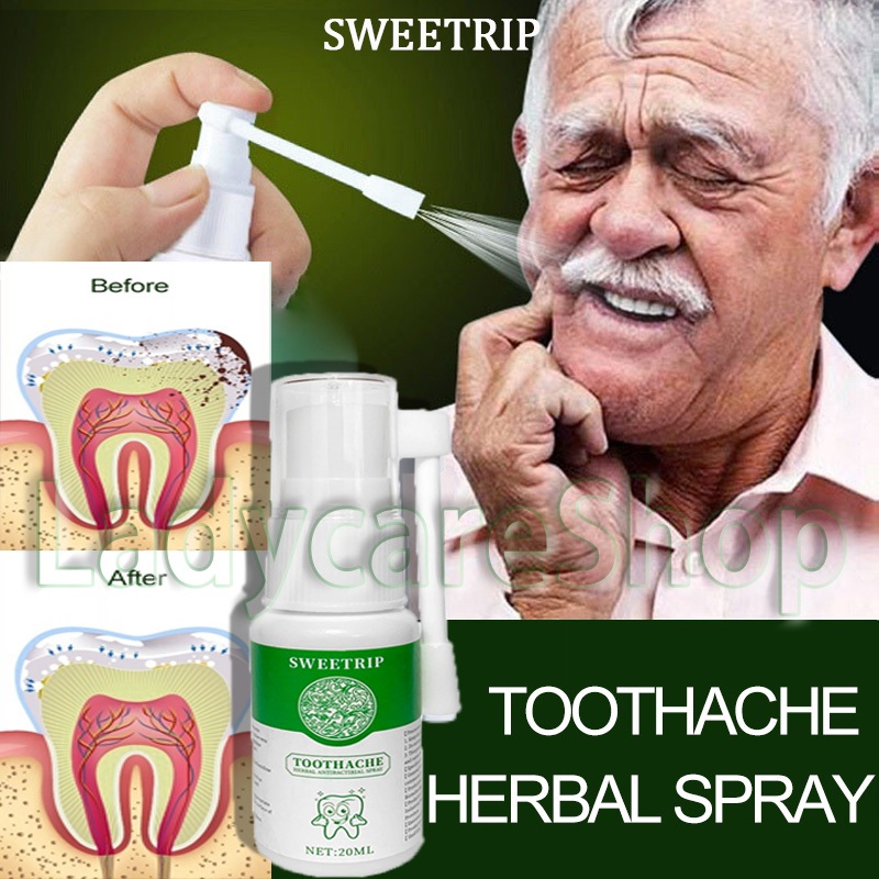 SWEETRIP 20ml Toothache Pain Relief Spray Treatment Gums Inflammation ...