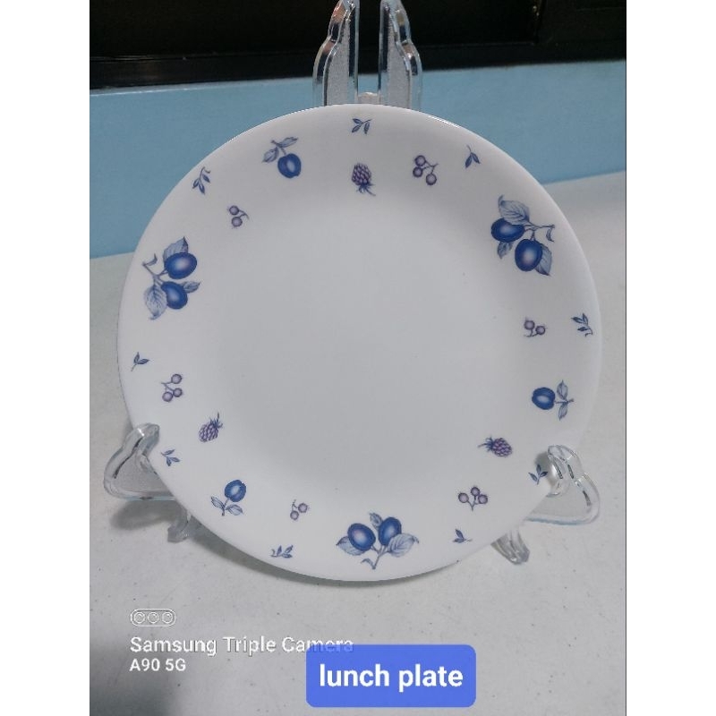 Corelle lunch plate sold per pc blue color | Shopee Philippines