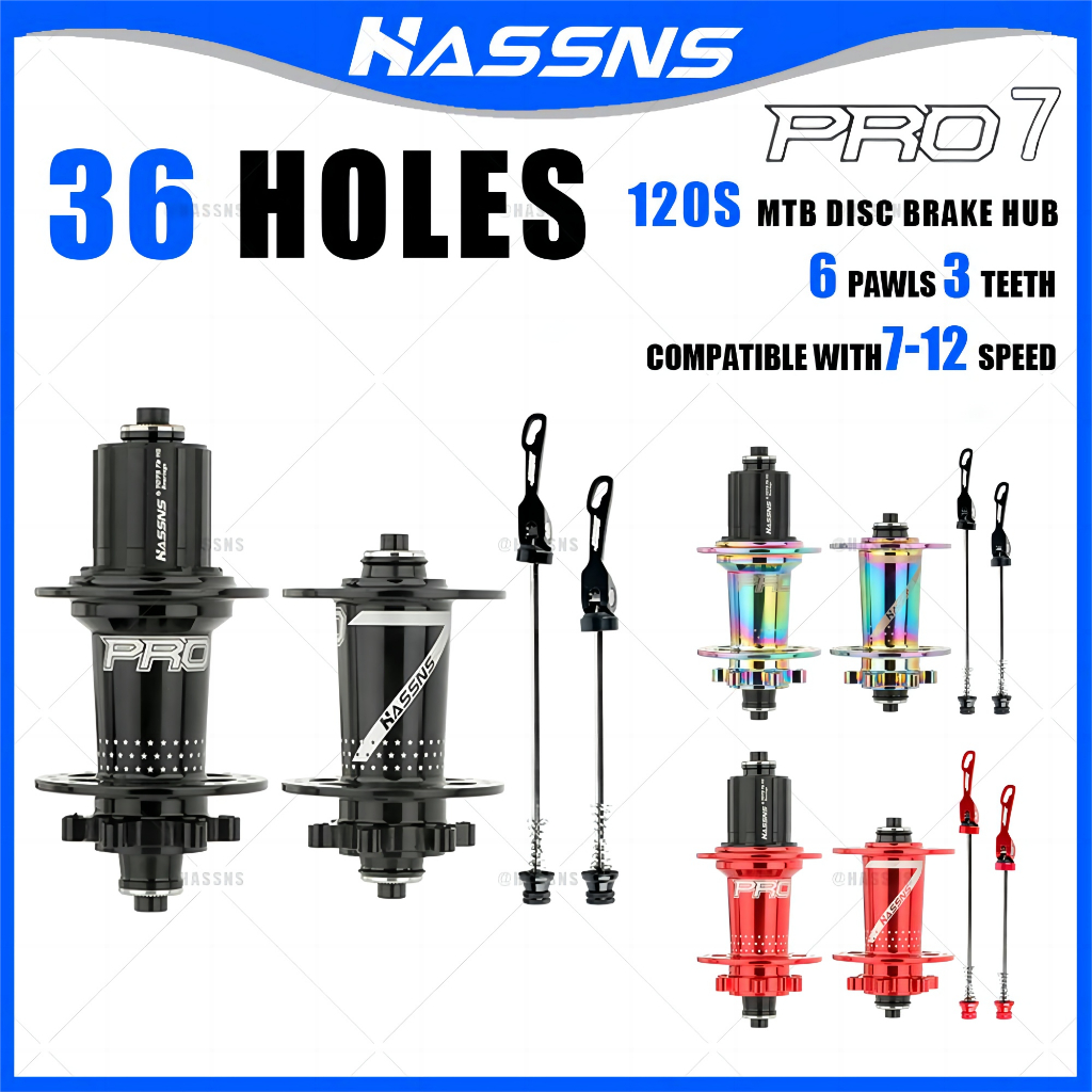【Ready Stock】 HASSNS PRO7 MTB Hub 6 Pawls 3 Teeth 36 Hole Ultralight ...