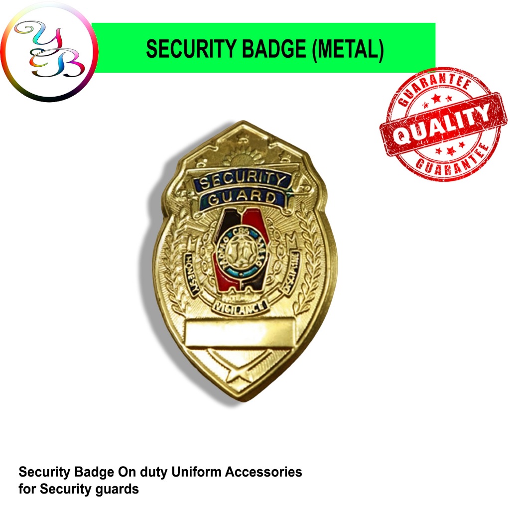 Badge for security Guards on Duty unifrom Accessories (makapal ...