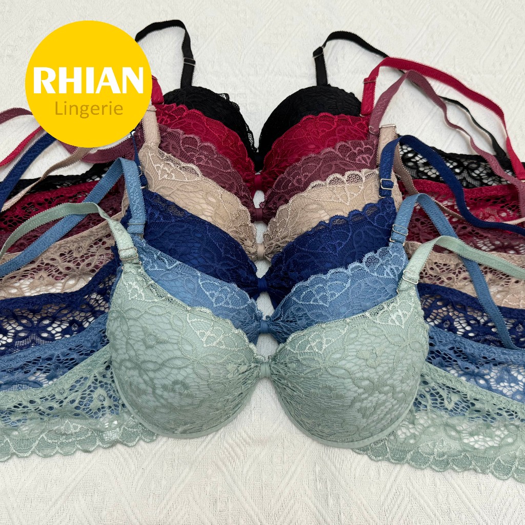 Rhian Women Sexy lace push up bra adjustable Wire Bra Braltte plus size ...