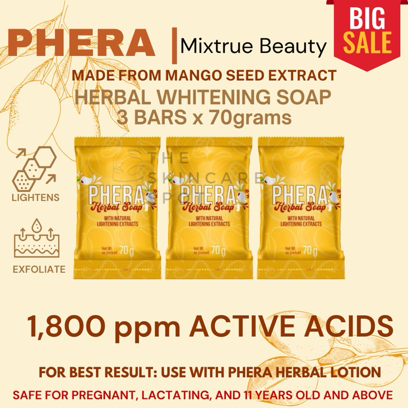 PHERA Herbal Whitening Body Soap (3 BARS) | Shopee Philippines