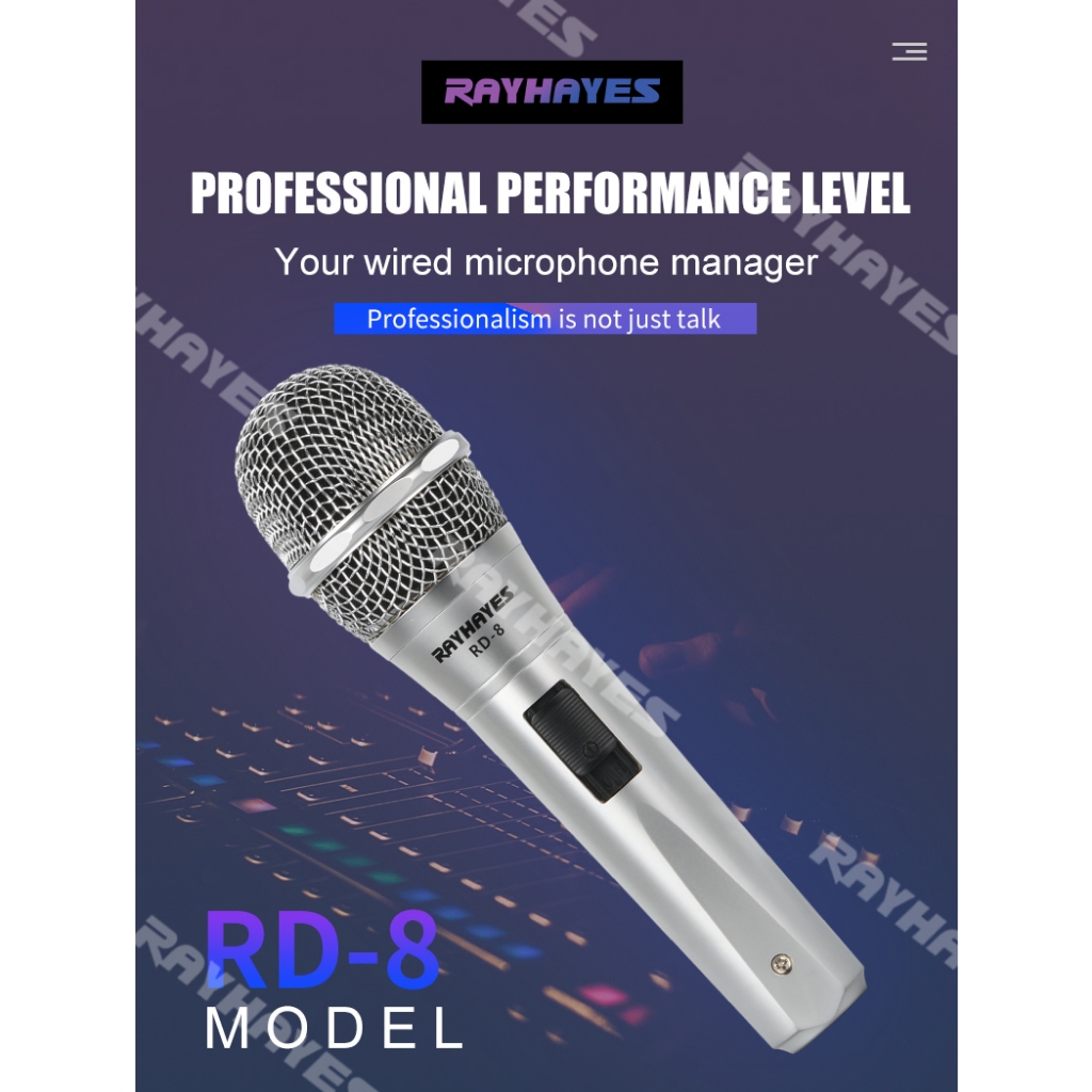 PROFESSIONAL DYNAMIC MICROPHONE RAYHAYES RD-8 FULL METAL BODY ...
