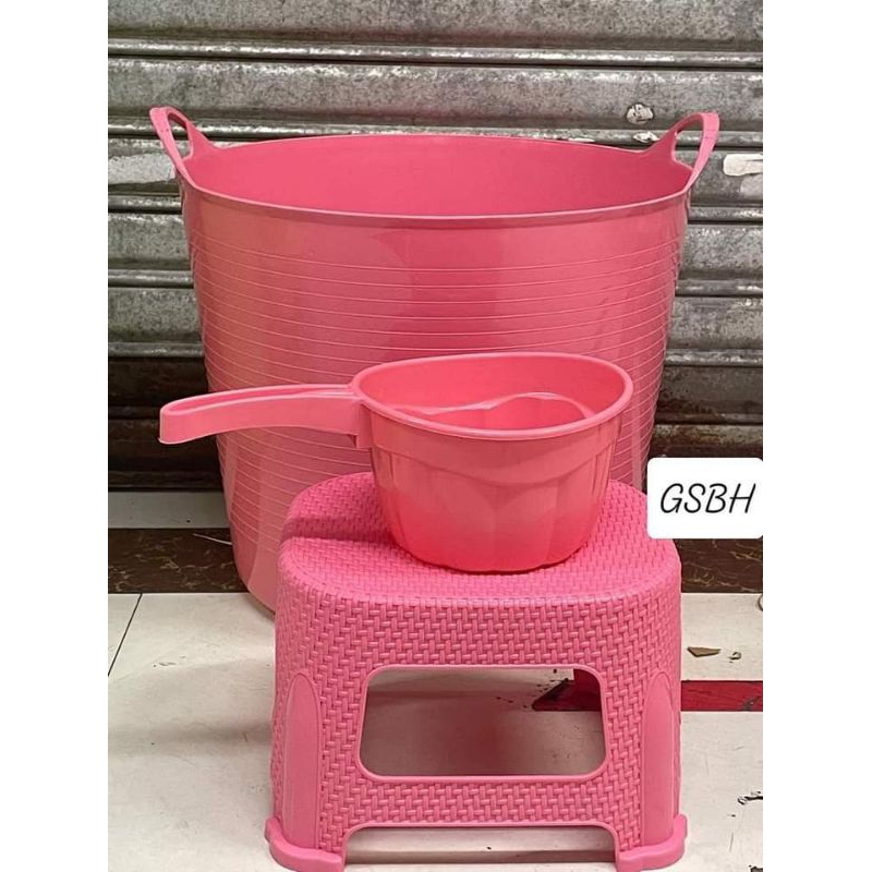 3 in 1 Set Big Bucket ( Timba ) Dipper ( Tabo ) and Stool Chair ...
