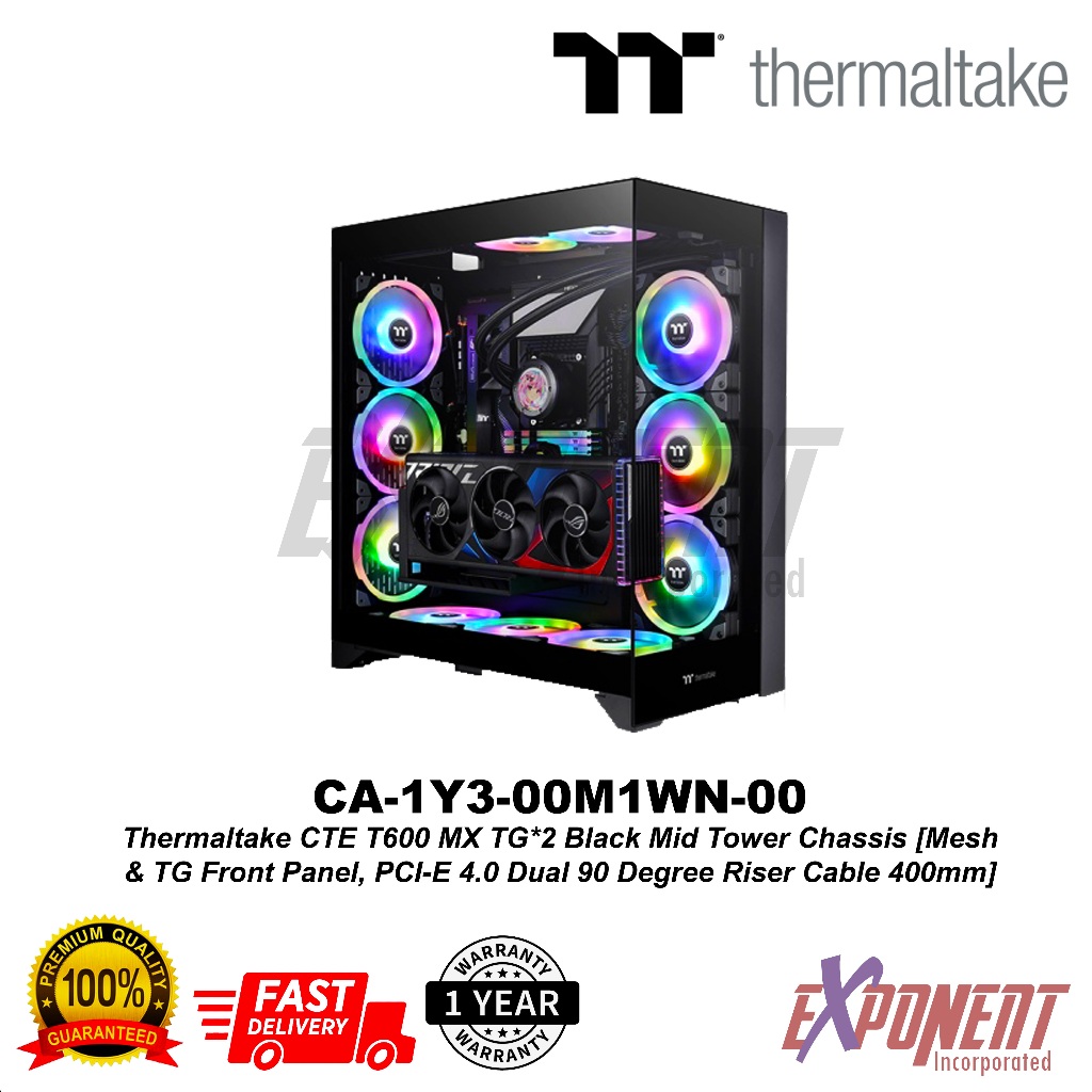 CA-1Y3-00M1WN-00 - Thermaltake CTE T600 MX TGx2 Black Mid Tower Chassis ...