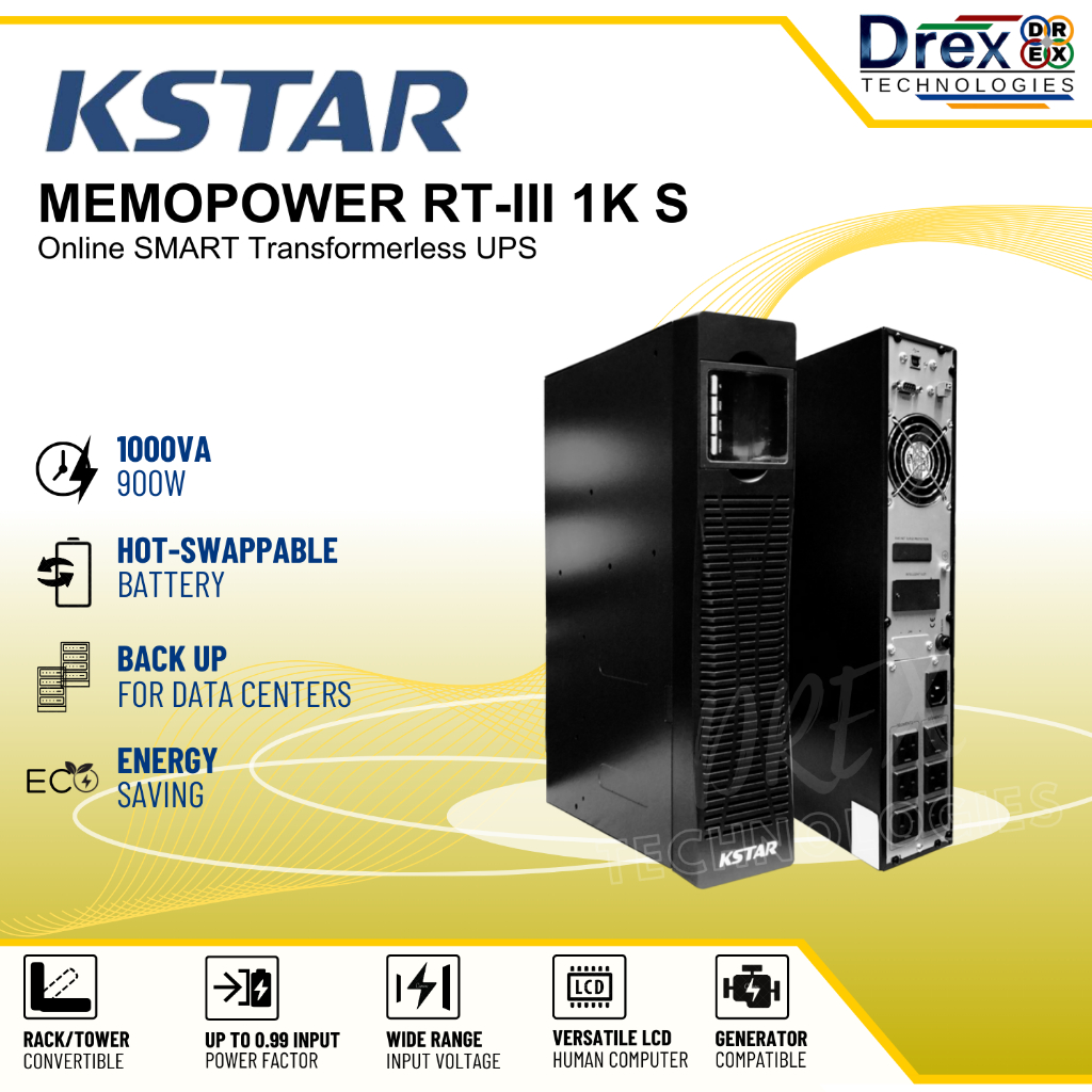 KSTAR MP RT 1K S-24V 1KVA On-line Smart UPS, Rack-Tower Convertible ...