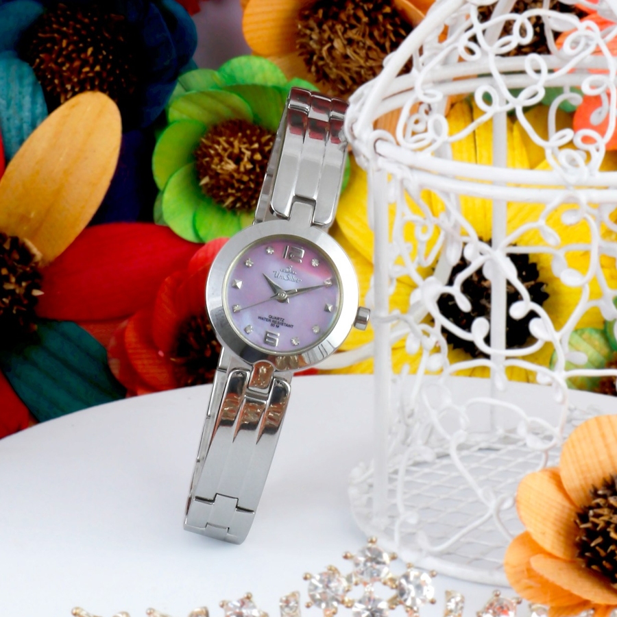 UniSilver TIME Corinthian Collection Women's Silver / Pale Pink Analog ...