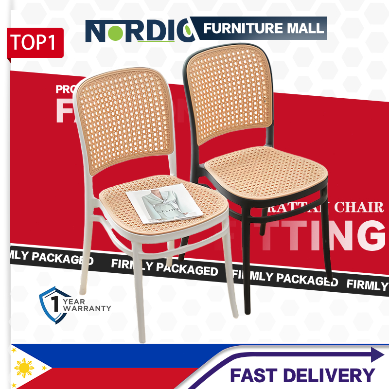 HOT DEALS Nordic Rattan Chair Vine Woven Plastic Chairs Home Chair ...