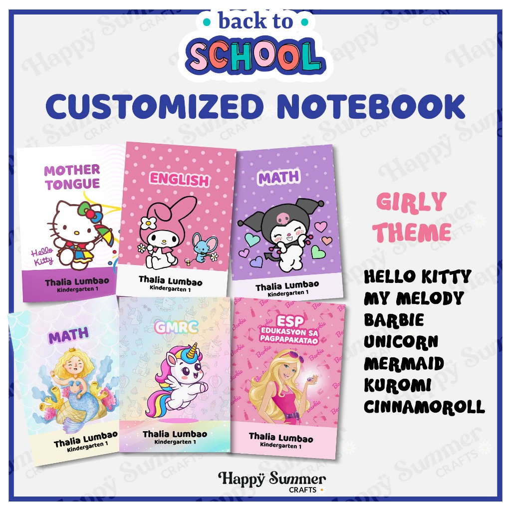 Customize Personalize Writing Composition Notebook Back to School Girl ...