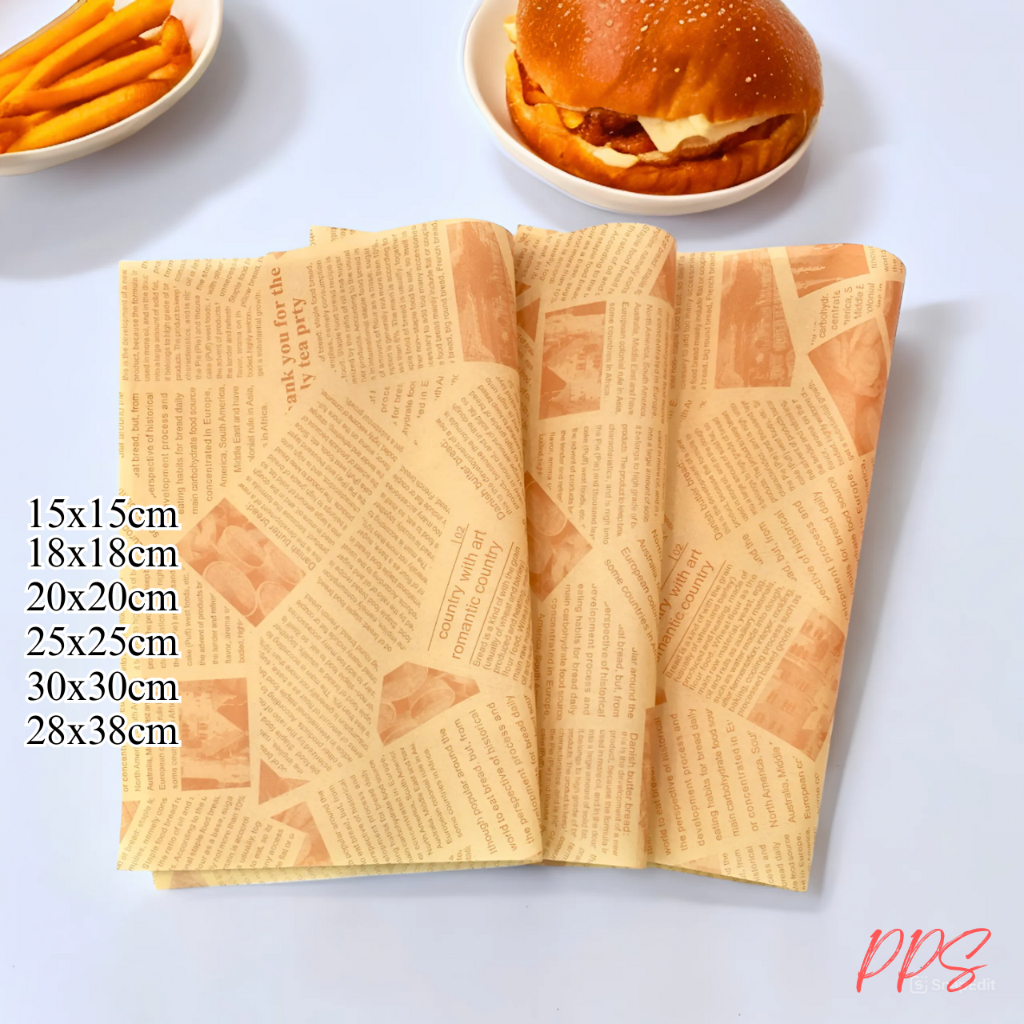 100pcs Sandwich Wrapper Baking Wax Paper Bread Burger Egg Drop Food ...