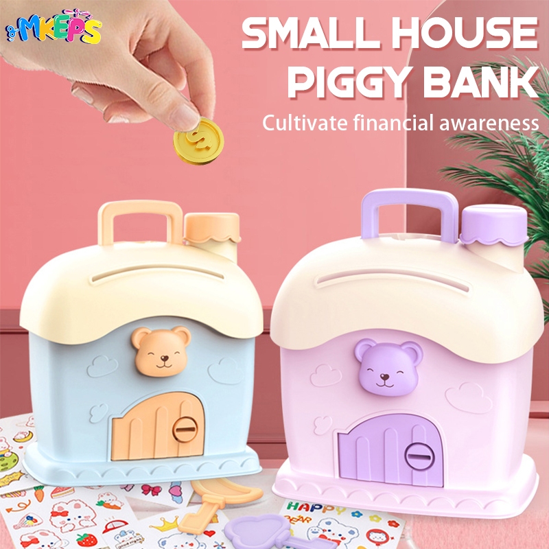 Alkansya with lock and key ipon challenge 2024 piggy bank coin bank DIY ...