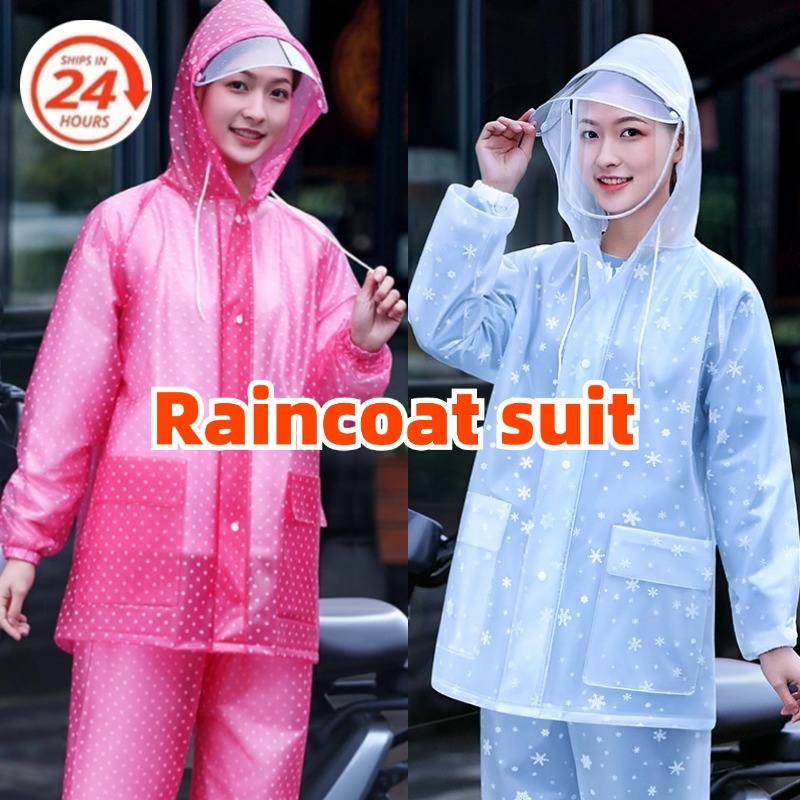 Raincoat suit female thickened adult long body rainstorm waterproof ...