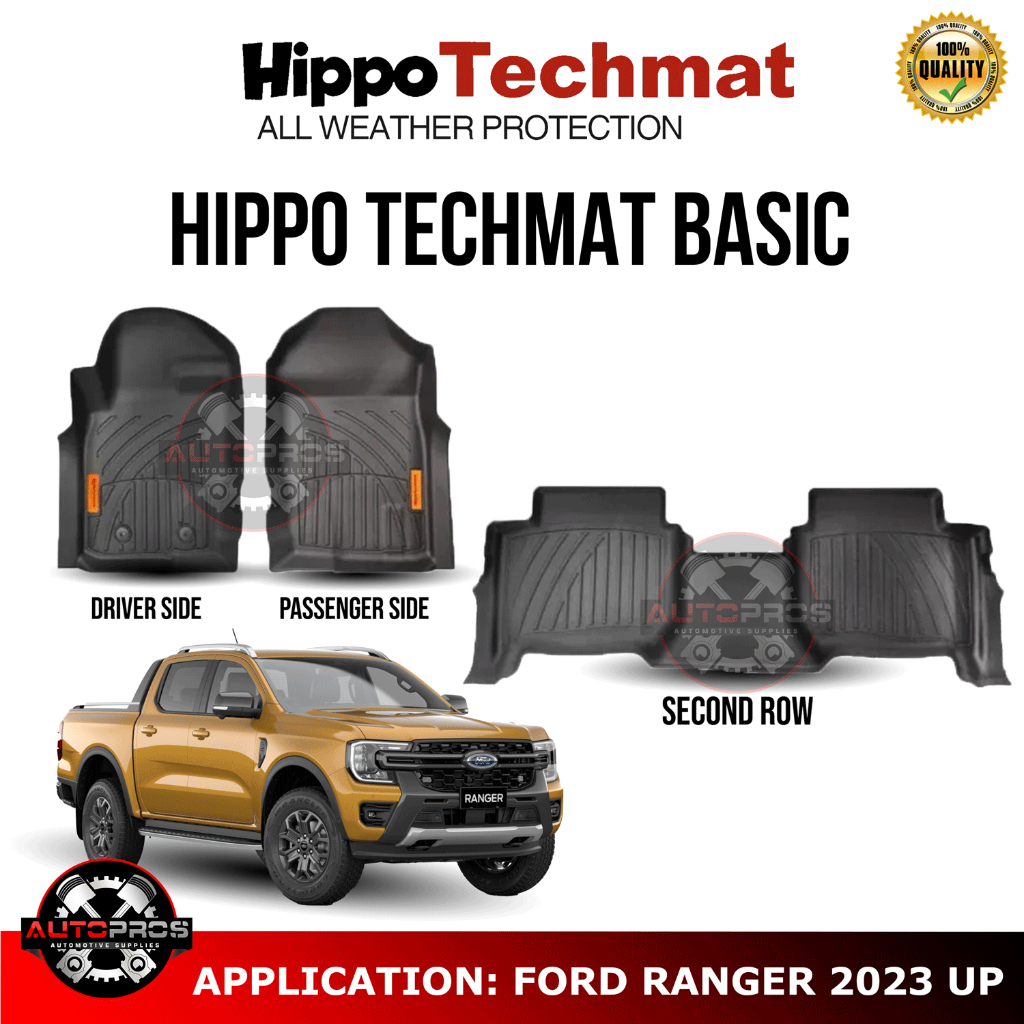 Hippo Techmat Deep Dish Matting for Ford Ranger Raptor / Wildtrak 2012 ...