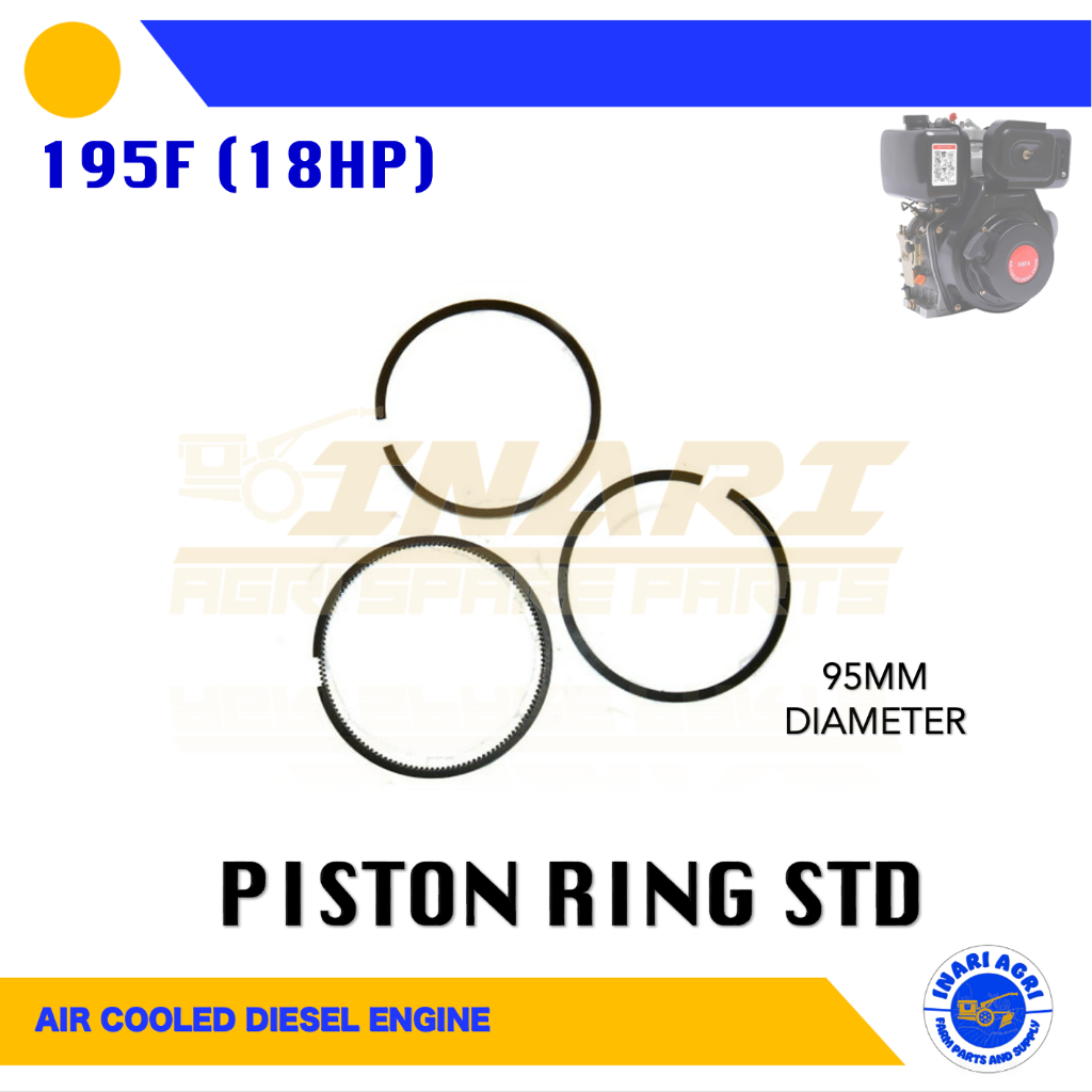 PISTON RING STD 195F 95MM 18HP AIR COOLED DIESEL ENGINE | Shopee ...