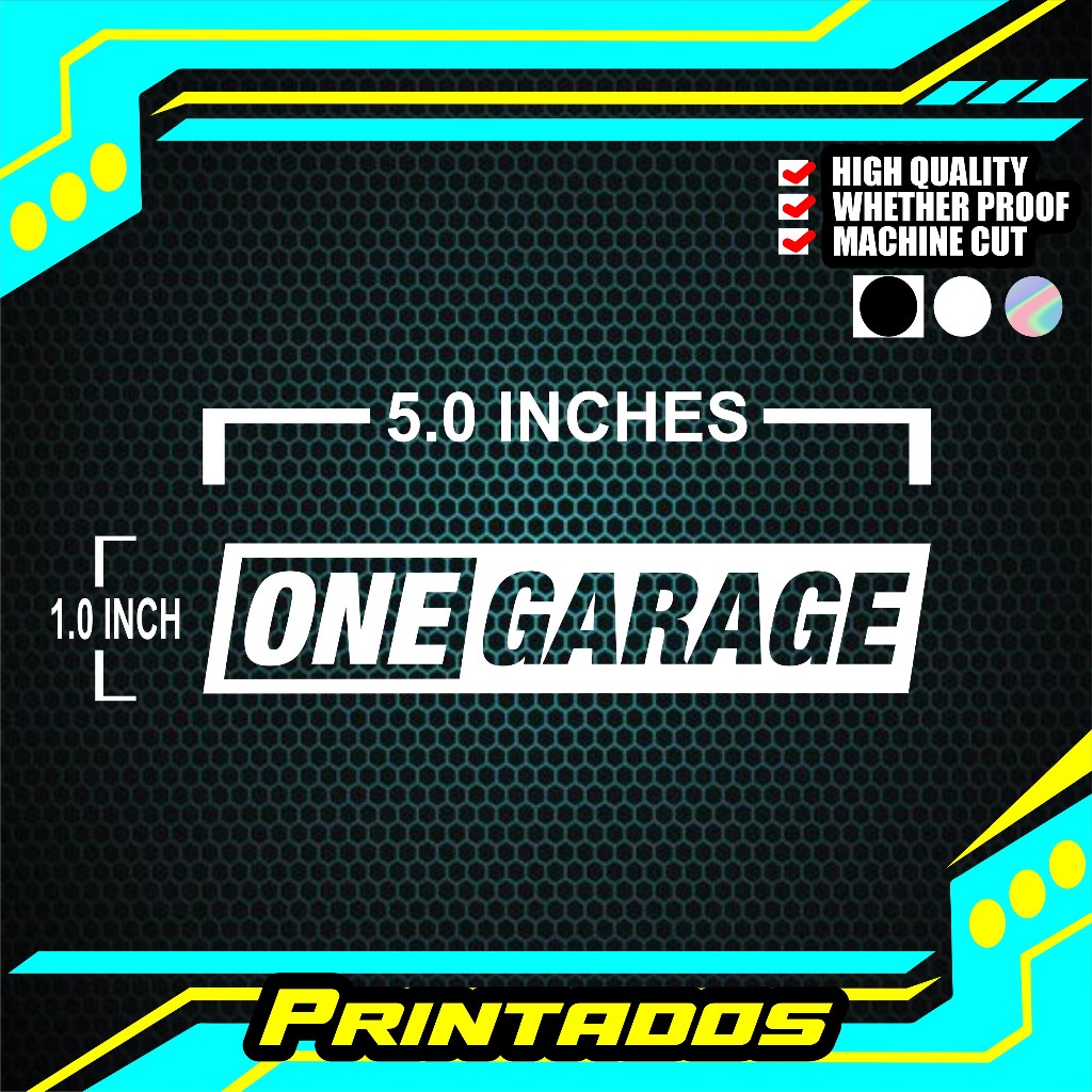 ORIGINAL ONE GARAGE CUT 2 decal sticker cutout for car , motorcycle and ...