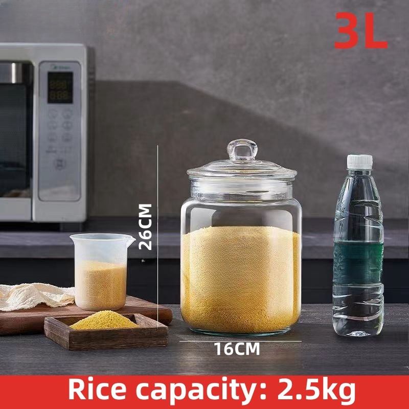 glass rice dispenser 8.5kg/10kg/13.5kg/25kilos big glass jars with lid ...