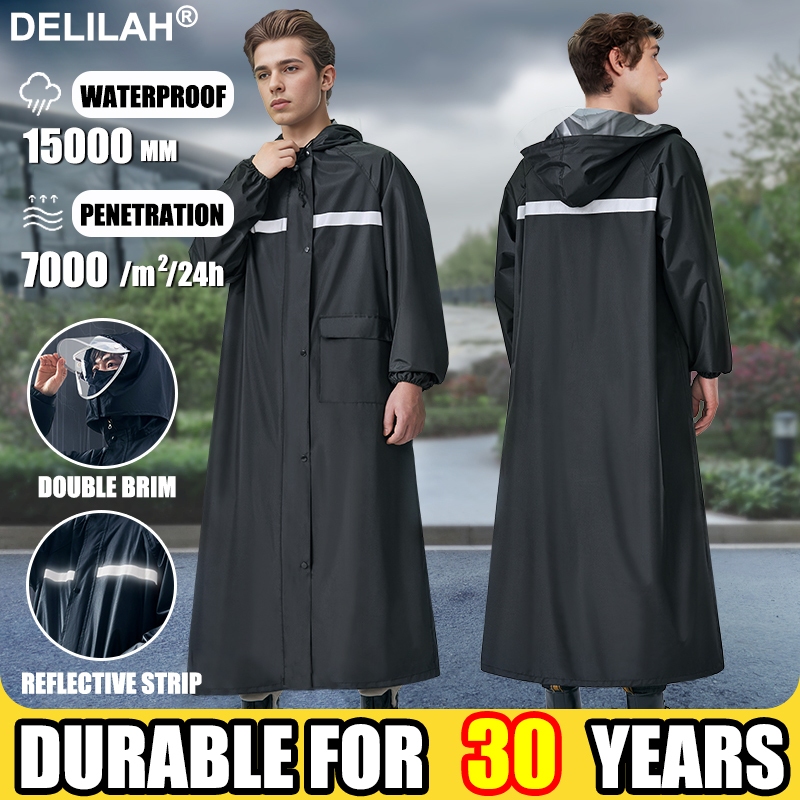 Durable Waterproof DELILAH Long Raincoat Thickened Unisex Raincoat ...