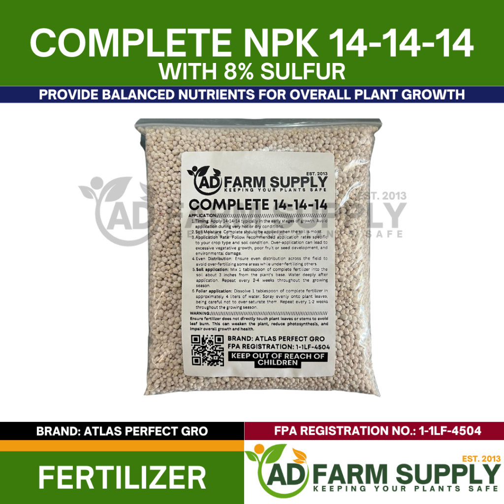COMPLETE FERTILIZER 14-14-14 WITH SULFUR - FOR PLANTS AND VEGETABLES ...