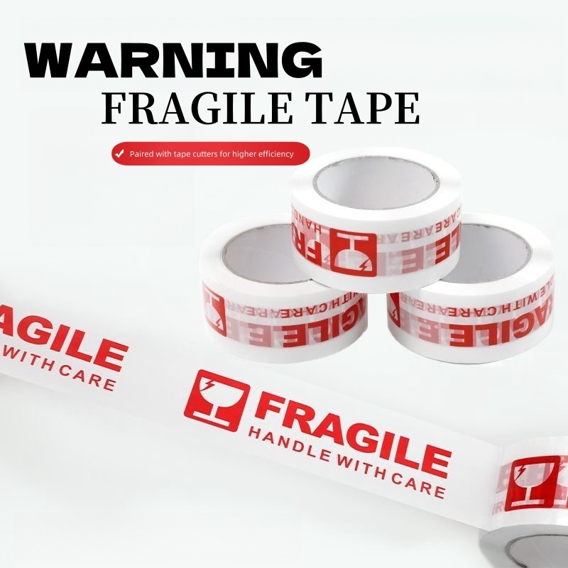 Warning Packing Tape 2" x 100 Meters Fragile Tape Red And White colors ...