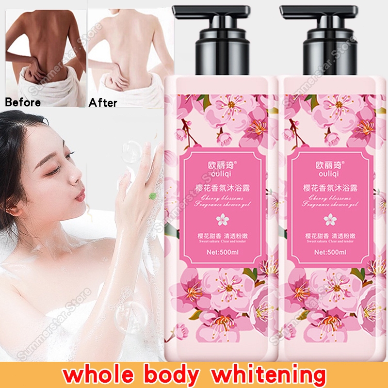 500ML Japan Sakura Whitening Body Wash Cherry Blossom Lasting Fragrance Moisturizing Shower Gel ...