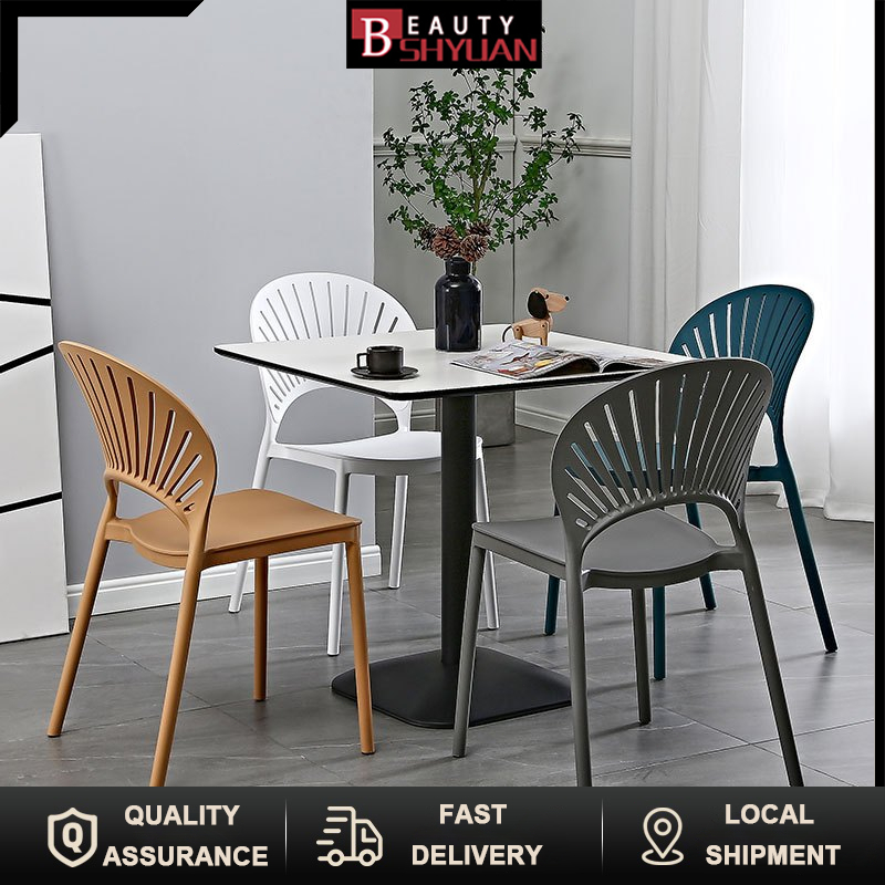 Nordic Candy Plastic Chair Home Backrest Restaurant Chair Hollow ...
