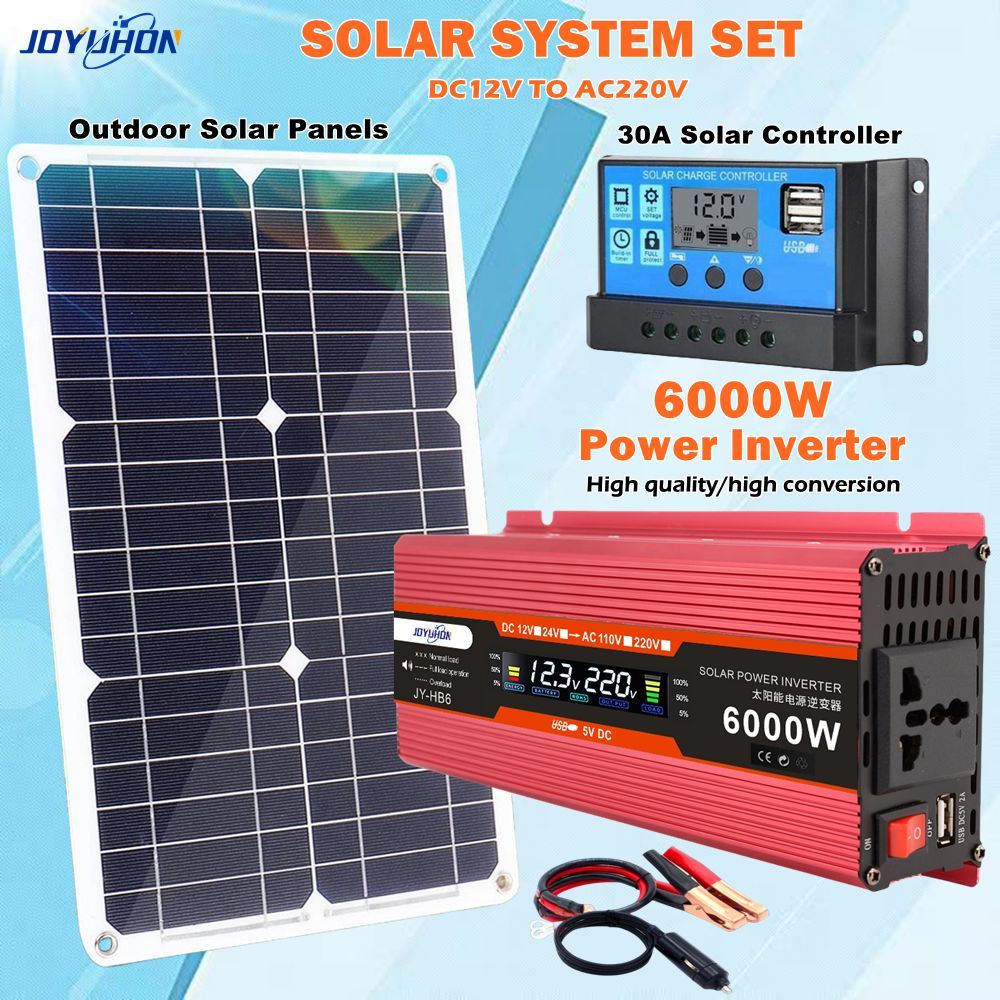 JOYUHON Solar System 6000W Power Inverter 12V TO 220V Converter with ...