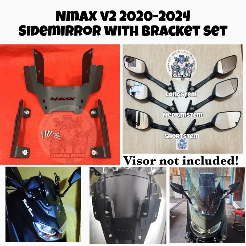 NMAX V2 Side mirror with bracket set 2020 to 2024 Nmax | Shopee Philippines