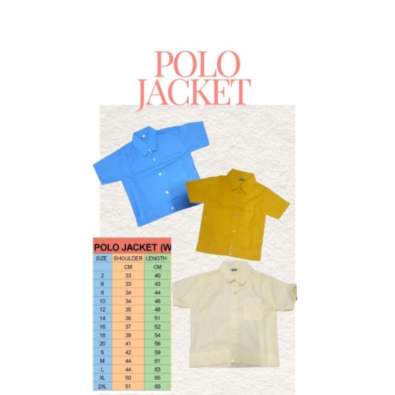 SCHOOL UNIFORM BOYS-POLO JACKET KATRINA/TETORONE COLORED | Shopee ...