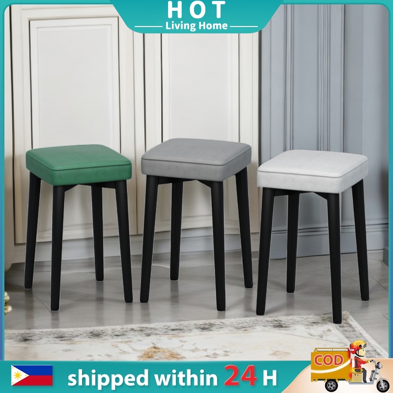 Leather Stools Makeup Stools Dining Stools Stackable Square Stool ...