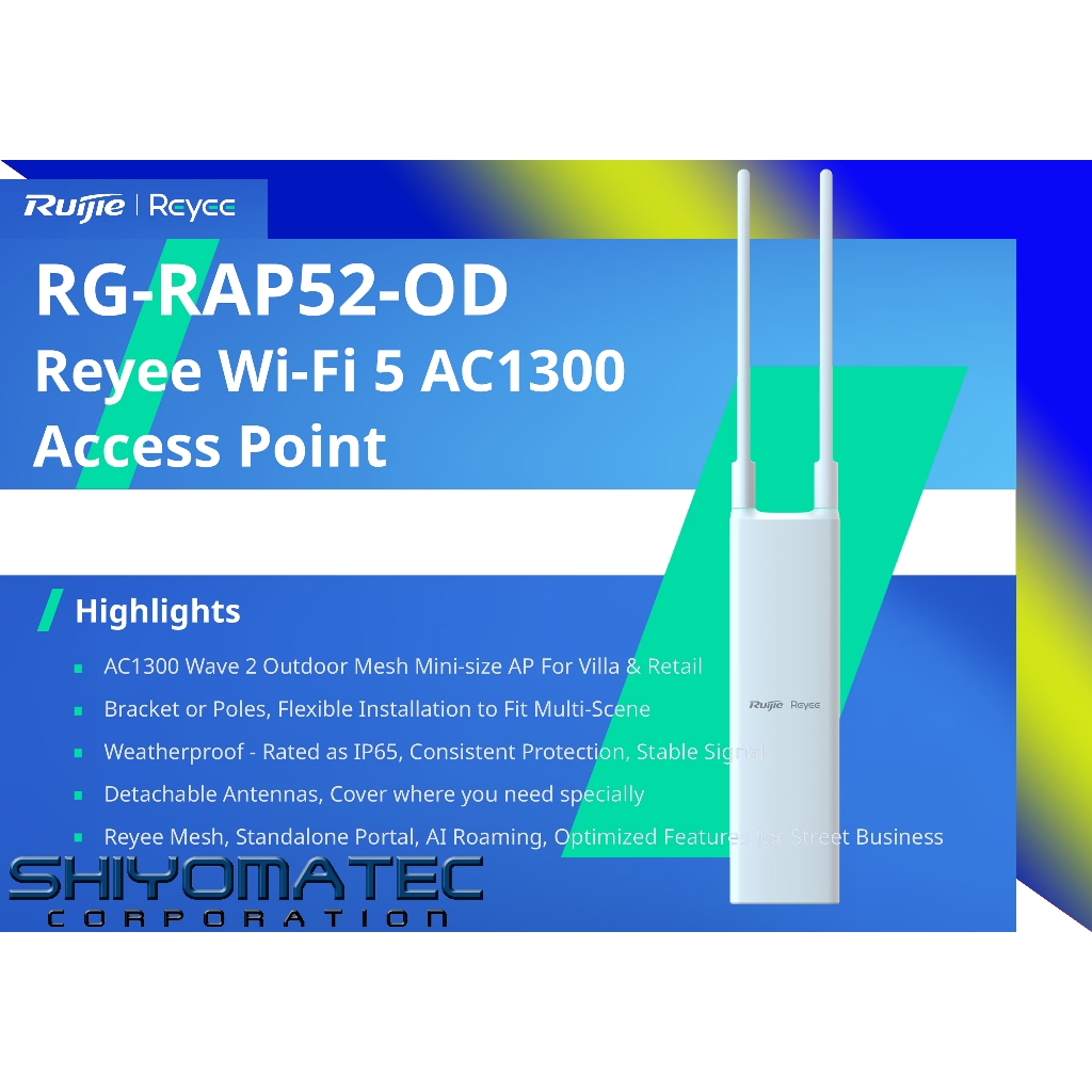 Ruijie/Reyee RG-RAP52-OD Reyee Wi-Fi 5 AC1300 Access Point | Shopee ...
