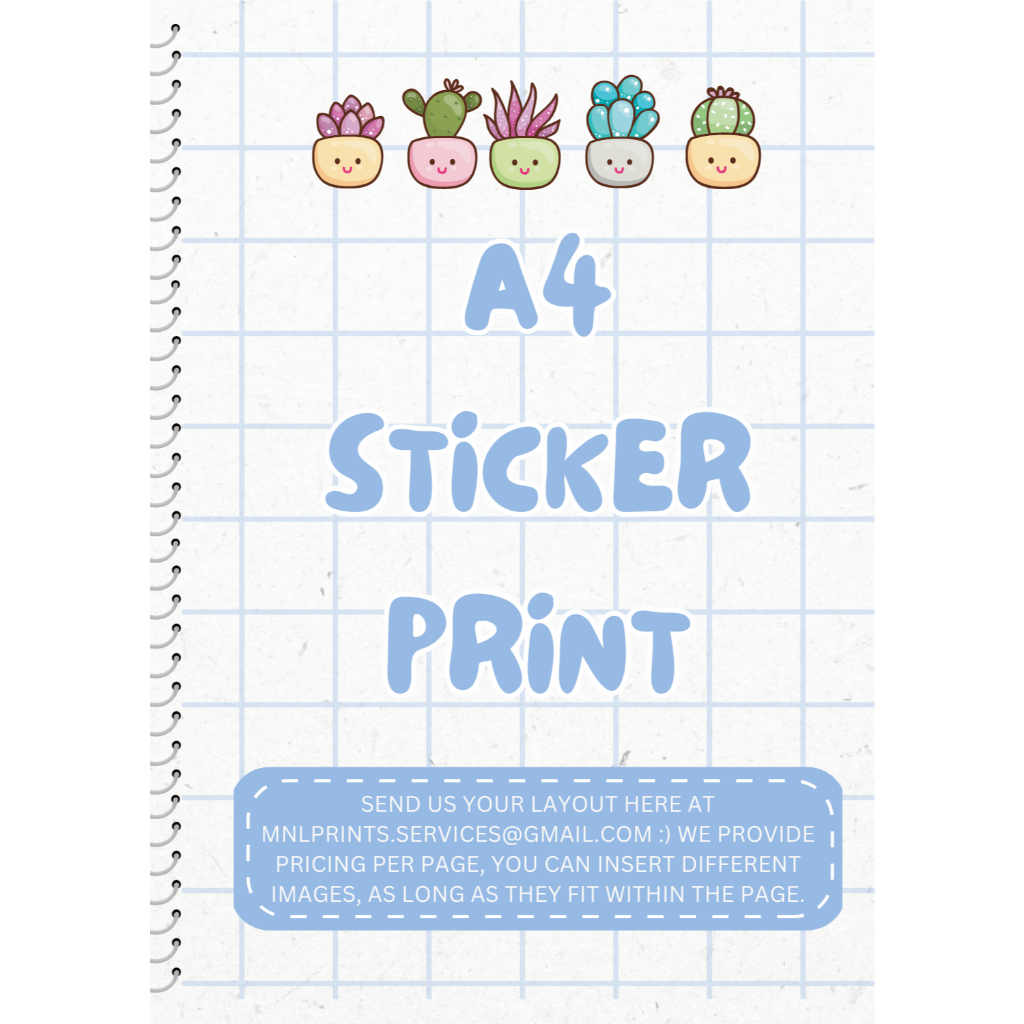 QUALITY STICKERS A4 Size - CUT:DIE CUT/KISS CUT LAMINATED PHOTOTOP ...