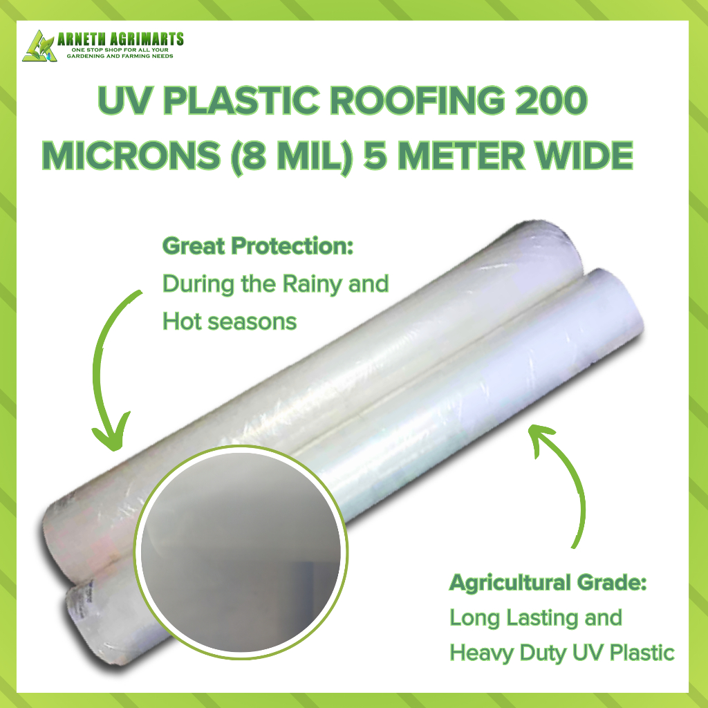 UV PLASTIC ROOFING 200 MICRONS (8 MIL) 5 METER WIDE Garden Rain ...