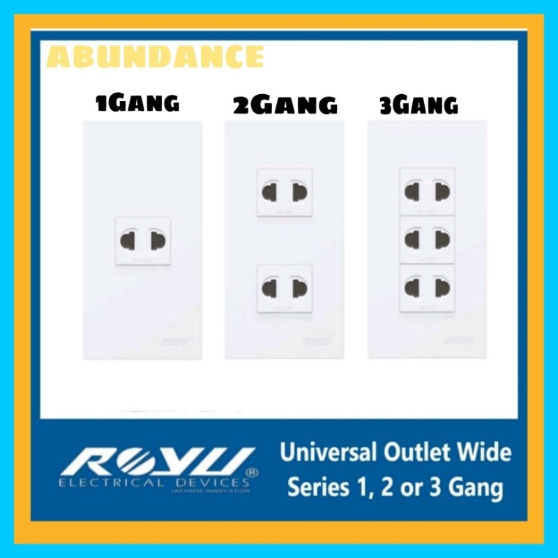 Royu Brand Universal Outlet 1,2,3 Gang (Wide Series) | Shopee Philippines