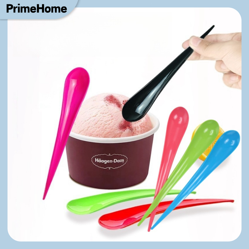 20cm Disposable Dessert Spoon 100pcs Plastic Food Spoon For Ice Cream ...