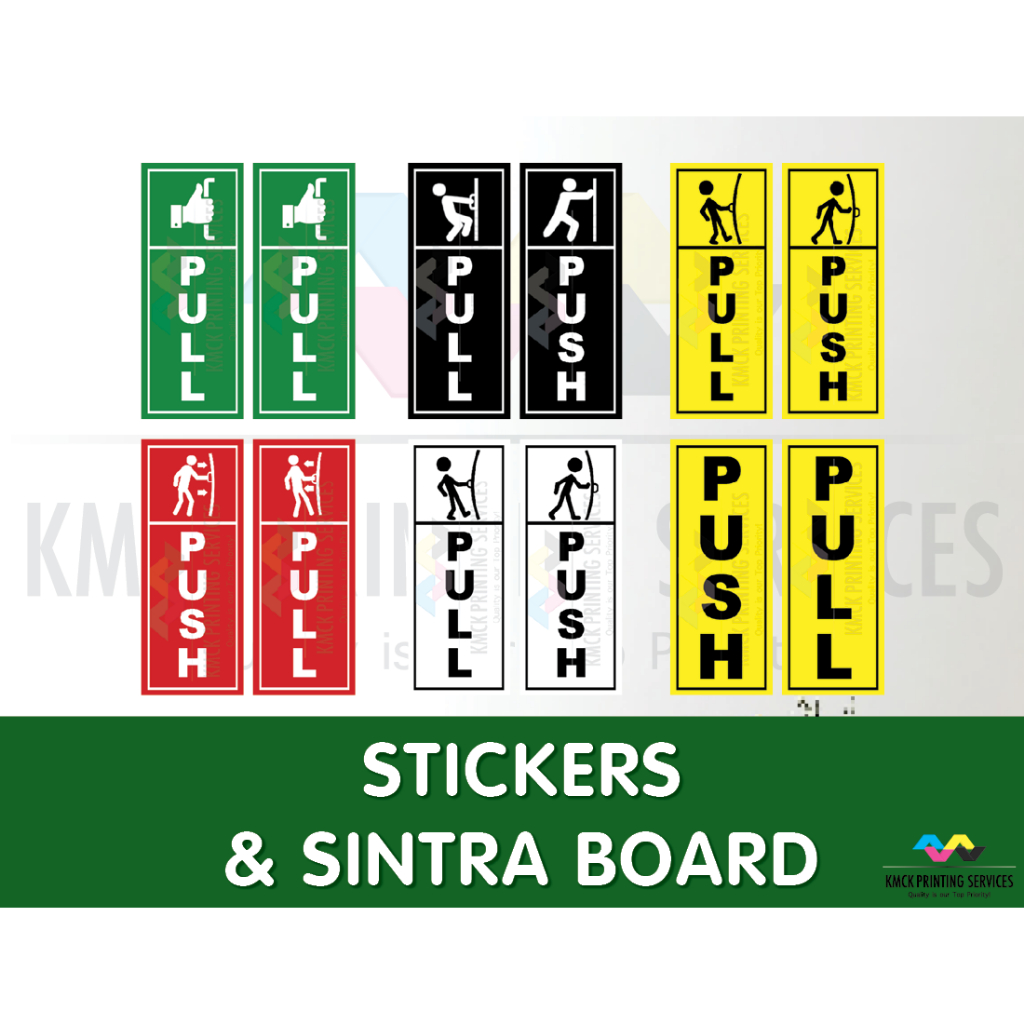 Push/Pull to Open Waterproof Stickers (1 pair) for Doors Gate Windows ...