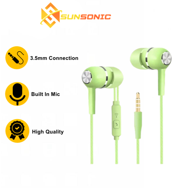 Sunsonic S12 Sport Earphone Wired Super Bass 3.5Mm Headset With ...
