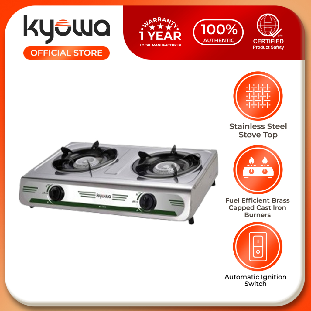 Kyowa Double Burner Gas Stove with Cast Iron Burners (KW-3506) | Shopee Philippines